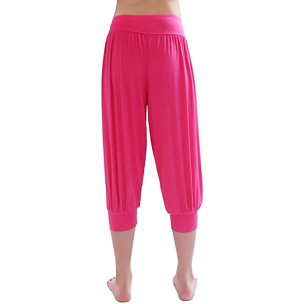 LKXHarleya Women Modal Harem Yoga Pants Loose Casual Fold Over Pilates Capri Pants Yoga Pants