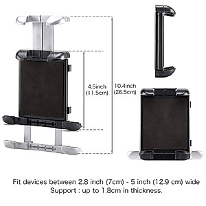 iKross Universal Car Tablet Mount Holder Headrest Backseat Extendable Mount Compatible with Apple iPad, iPhone, Tablet, Smartphone, Nintendo Switch with Dual Adjustable Positions