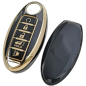 Guibuhuse Protective Key Case Cover Keyless Entry Remote Key Shell Holder Fits for Nissan Altima Maxima Murano Pathfinder, 2013-2018 for Infiniti JX35 Q50 Q60 QX60 KR5S180144014 (White)