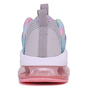 NAUTICA Girls Casual Air Bubble Bungee Slip-On Fashion Sneakers -Walking Shoes-Lightweight Joggers- for Girls - Boys - Little Kid - Big Kid-Westbrook Girls-Grey Pink Sparkle-2