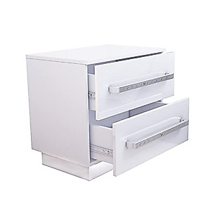 YUZZI Bedroom Table Drawer Bedside Table Storage Rack with Handles, Bedroom Living Room Furniture