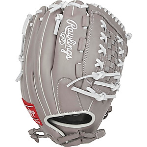 Rawlings | R9 Series Fastpitch Softball Glove | Double-Lace Basket Web | Grey | 12.5' | RHT