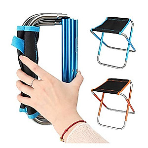 TRENTSNOOK Exquisite Camping Stool Lightweight Portable Folding Chair Alloy Outdoor Barbecue Picnic Camping Fishing Stool Ultra Light Seat Household Small Bench (Color : Blue)