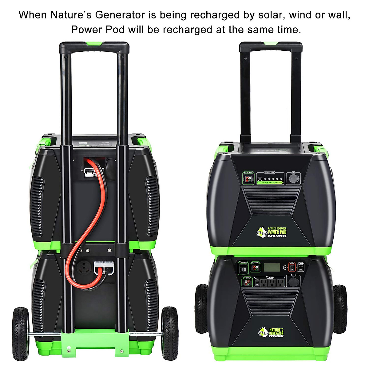 Nature's Generator Elite Platinum - WE System:3600W Solar & Wind Powered Pure Sine Wave Off-Grid Nature's Generator Elite+1200W Nature's Generator Power Pod Elite+4pcs 100W Solar Panel+ Wind Turbine