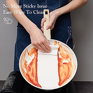 HAFMOOBEY Pots and Pans Set Nonstick, 21PCS Beige Granite Induction Cookware Sets with Frying Pans, Saucepan & Cooking Pots, Easy Clean Non Stick Pots and Pans, 100% PFOA Free