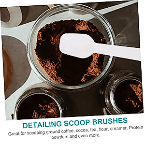 Amosfun 12pcs Grinder Cleaning Brush Espresso Ground Coffee Espumador De Leche Practical Coffee Bean Spoon Coffee Beans Espresso Coffee Grinder Brush Tea Spoon Coffee Measuring Pp White