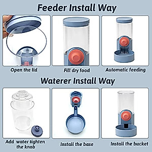 BNOSDM Rabbit Automatic Food Feeder Hanging Gravity Bunny Food Dispenser Small Animals Self Feeding Bowl for Cages 30 oz Capacity Container for Ferret Rabbits Kittens Punnies