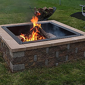 Sunnydaze Steel Square Above-/In-Ground Fire Pit Insert - 42-Inch Outer Diameter (36-Inch Inner Diameter)