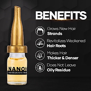 NanoHair by Bubbly Multi Effect Hair Strengthening Serum, Root Activator Hair Treatment Oil Serum To Make Your Hair Look Stronger, Longer and Healthier, 0.17 Fl Oz/5 mL x 10 pcs