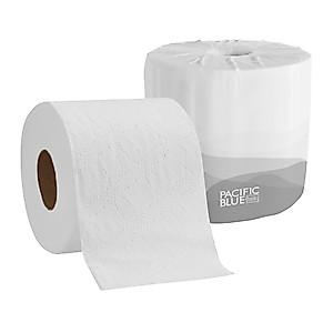 Pacific Blue Basic 2-Ply Embossed Toilet Paper (previously branded Envision), 19885, 550 Sheets Per Roll, 80 Rolls Per Case