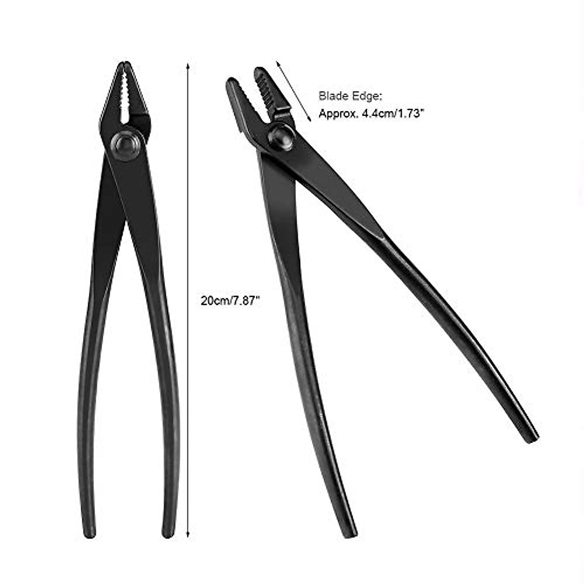 Bonsai Pliers, 200mm Black Manganese Steel Alloy Branch Pliers Bonsai Wire Plier with Round End for Safe Use Gardening Tool Bonsai Tools