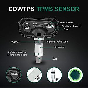 CDWTPS TPMS Sensor for Toyota,4pcs 315MHz Tire Pressure Monitor System 4-Pack for 08-17 Toyota Sequoia Tundra,07-20 Toyota Sienna Replace# 426070C070 4260708010 426070C050 426070C080