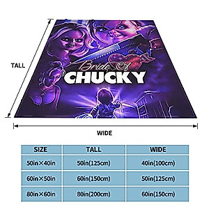 ERTER Boutique Throw Blanket -Bride of Chucky Super Soft Fleece Throw Blankets,Fuzzy Plush Blanket Oversized,Thin Lightweight Blanket for All Season 80x60 Adult, Black
