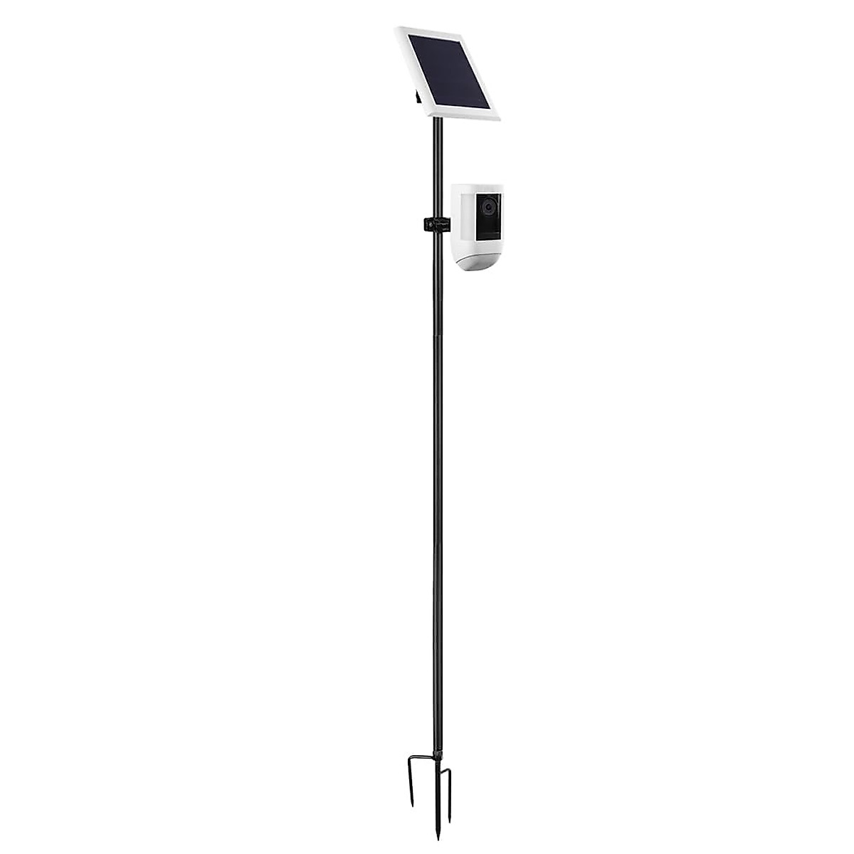 Holicfun 2-in-1 Ground Stake Mount Stand for Outdoor Security Cameras and Solar Panels, Universally Compatible with Ring, Blink, Google Nest, Eufy, Arlo, Wyze, SimpliSafe, and More (Black)
