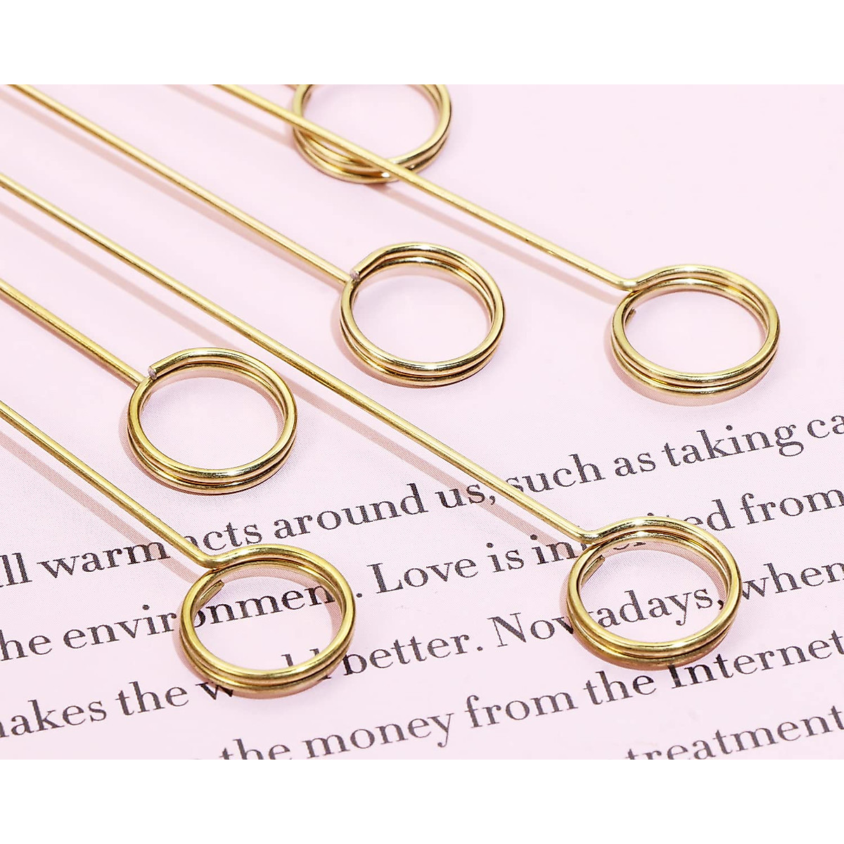 Metal Wire Floral Picks Penta Angel 20Pcs 11.8’’ Round Gold Place Card Table Number Holders Photo Note Name Card Holding Clips for Wedding Birthday Party Cake Decoration (Round)