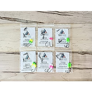 6 Pack 'Coquina Shells' Pompano Surf Fishing Rigs (25# Mono)