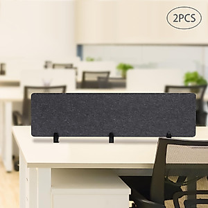 BANLICALI 2 Pcs Desk Divider, Modern Stand Up Desk Divider Privacy Panel, Desktop Clamp-On Privacy Board Clamps for Desk Partition, for Classrooms, Libraries, Business 60x16 Inch (Anthracite Gray)