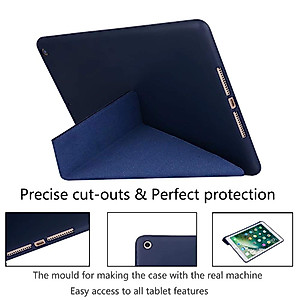 for iPad 9.7 Case 2018 iPad 6th Generation Case / 2017 iPad 5th Generation Case, Slim Fit Lightweight Smart Cover with Soft TPU Back Case for iPad 9.7 2018/2017 with Sleep/Wake - Dark Blue