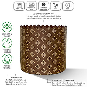 Geborilma Panettone Paper Baking Molds - Panettone Mold for Baking 500 g Disposable - Oven Safe Panettone Pan for Easter Bread Paper Mold - Pack of 25