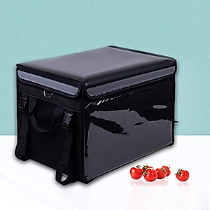 Garneck Insulated Food Delivery Bag Waterproof Portable Insulated Grocery Tote Food Warmer Bag Takeaway Box for Restaurant Delivery Grocery Shopping (Black)