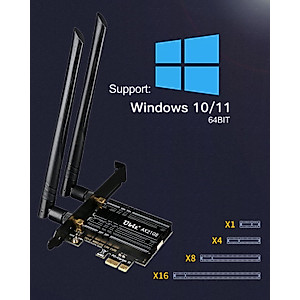 Ubit WiFi Card 6E 5400Mbps for Intel (6GHz&5Ghz&2.4GHz) PCIe WiFi Card, BT 5.2, PCIe Network Card with OFDMA,Ultra-Low Latency, Supports Windows 10/11 (64bit)
