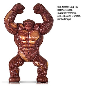 ulafbwur Dog Toys for Aggressive Chewers, Dog Chew Toy, Chewing Toy for Dogs, Realistic Gorilla Shape Chew Toy for Dogs, Durable Nylon Bite-Resistant Teeth Grinding Pet Supplies Red