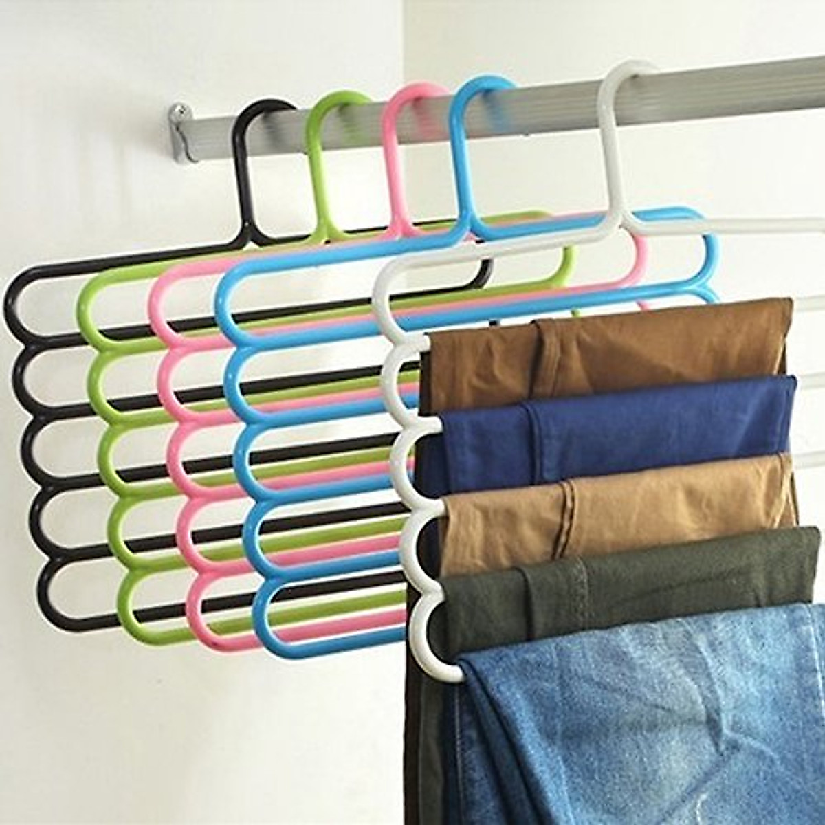 shlutesoy 5Layer Multifunctional Anti Skid Dry Wet Use Scarf Hanger Creative Towel Rack
