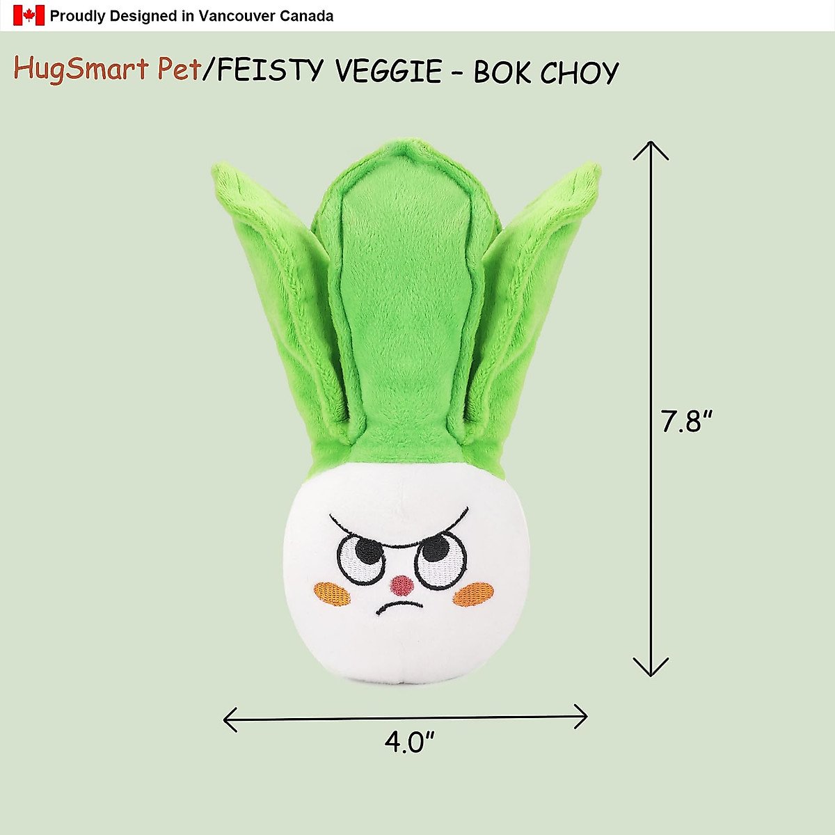 HugSmart | Vegetable Dog Toys (3-Pack) Interactive Chew Dog Rope Toy + Two Hide and Seek Dog Toys | Squeaky, Nosework, Plush Toy for Small Medium Breeds (Bok Choy, Radish & Avocado)