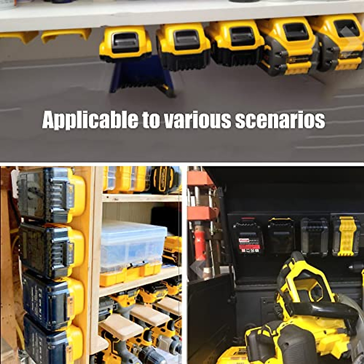 ZLWAWAOL 8 Pack Battery Holder for Dewalt 20V 60V Battery and Milwaukee M18 18V Battery Wall Mount Battery Storage Dock Holder Fit for Dewalt DCB200 DCB203 DCB206 Battery