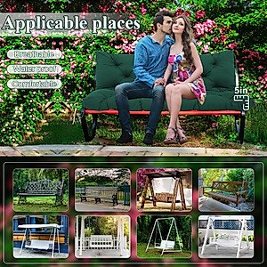 Porch Swing Cushions Outdoor 60 inch x 40 with Backrest Extra Thick 5" Waterproof 3 Seat Swing Replacement Cushions for Outdoor Furniture Bench Patio Garden (Dark green-60x40x5inch)