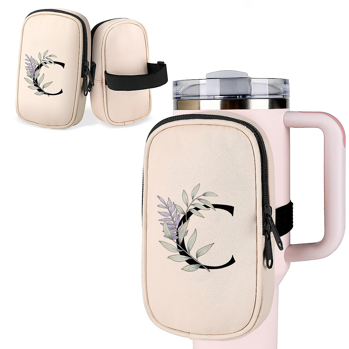 Water Bottle Pouch for Stanley - Water Bottle Pouch - Alphabet Cup Pouch Bag for Stanley Cup 18-40 Oz, Water Bottle Holder with Zipper for Stanley Cup(C)