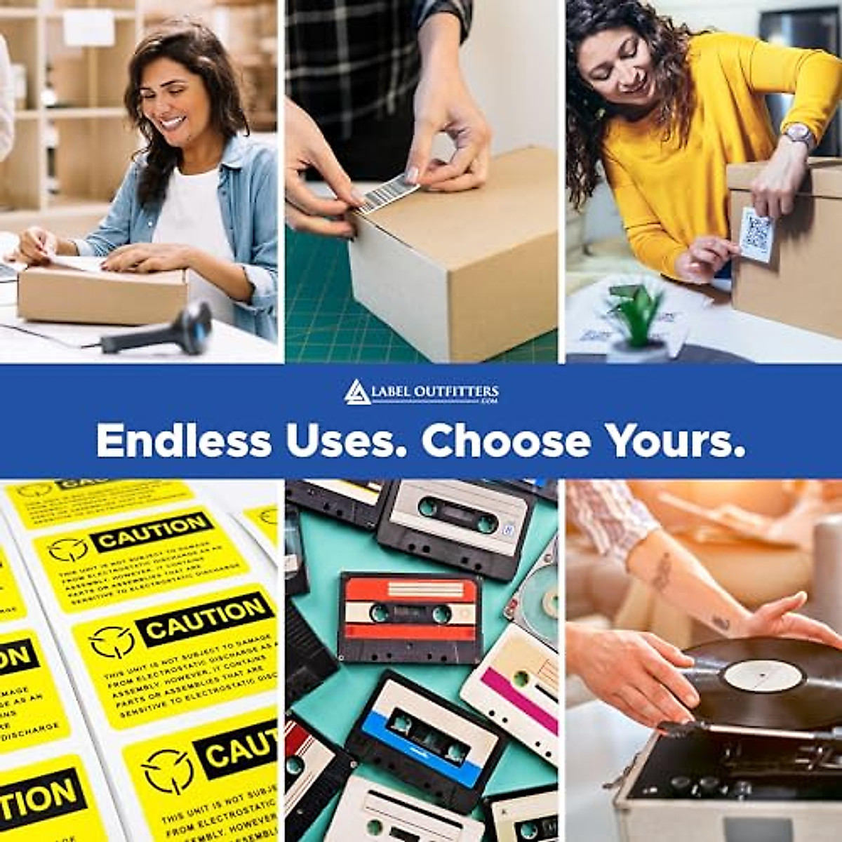 20 Label Outfitters® Large 8" Round White Laser - Inkjet Labels, 20 Sheets with ONE Label per Sheet