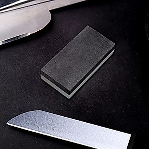 CBRIGHT 1PC Small Sharpening Stone Dual Sided 400#/800# Combination Pocket-sized Whetstone, Rough Grinding Silicon Carbide/Boron Carbide Stone(1.97x0.98x0.39inch)