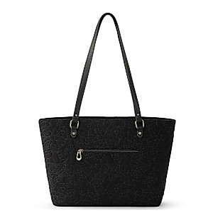 Sakroots Metro Tote Bag in Eco-Twill with Dual Shoulder Straps, Black Spirit Desert Quilted