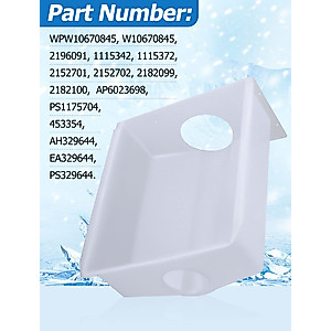 W10670845, WPW10670845 Refrigerator Ice Bucket Compatible with Whirlpool, Kenmore, kitchenaid, Amana Refrigerators, etc. Part Number: 2196091, 1115342, 1115372, 2152701, 2152702, etc.