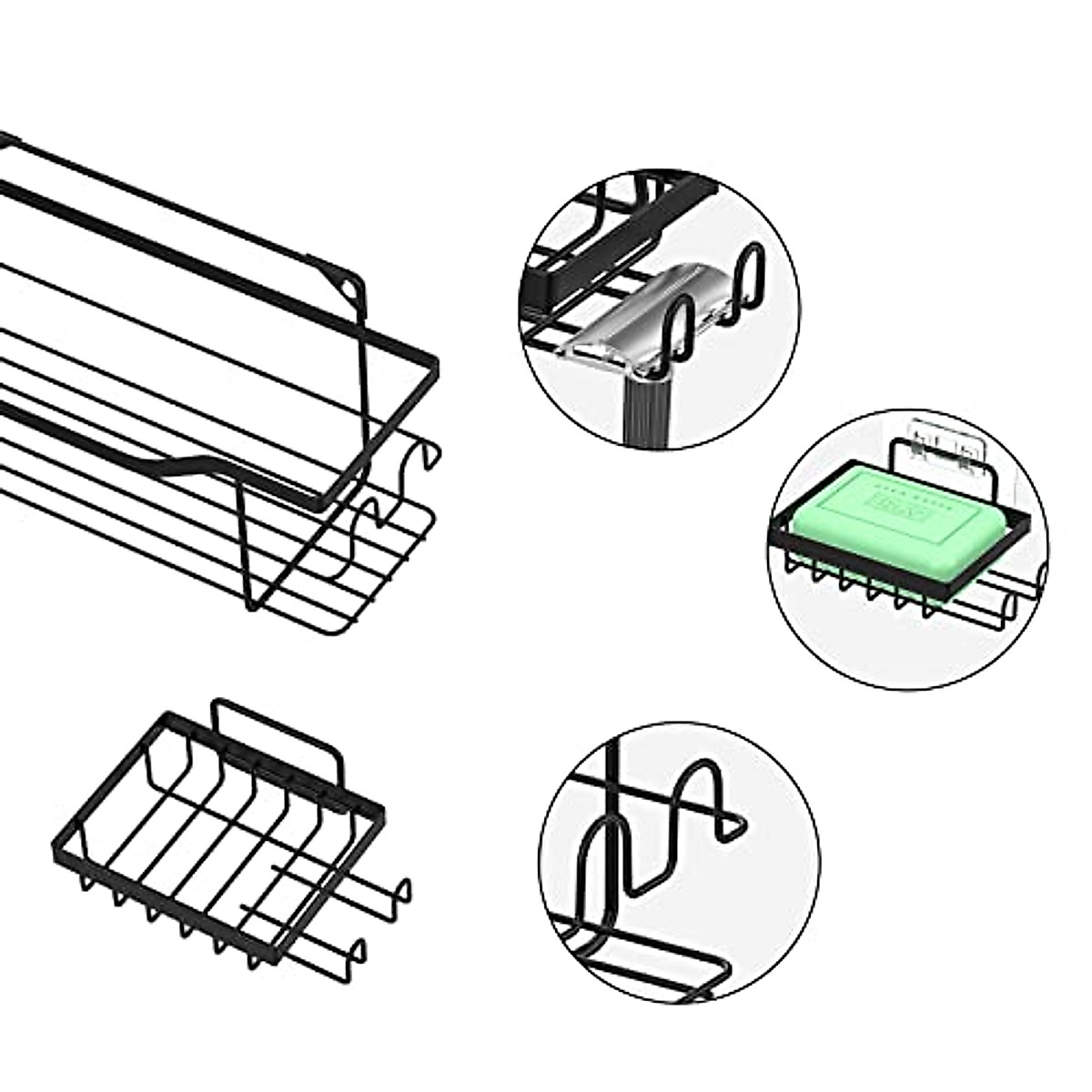 Funkprofi Bathroom Organizer, Bathroom Shelves Wall Mount, shower caddy, Toiletries Storage Basket Holder, Shower Accessories, Stainless Steel