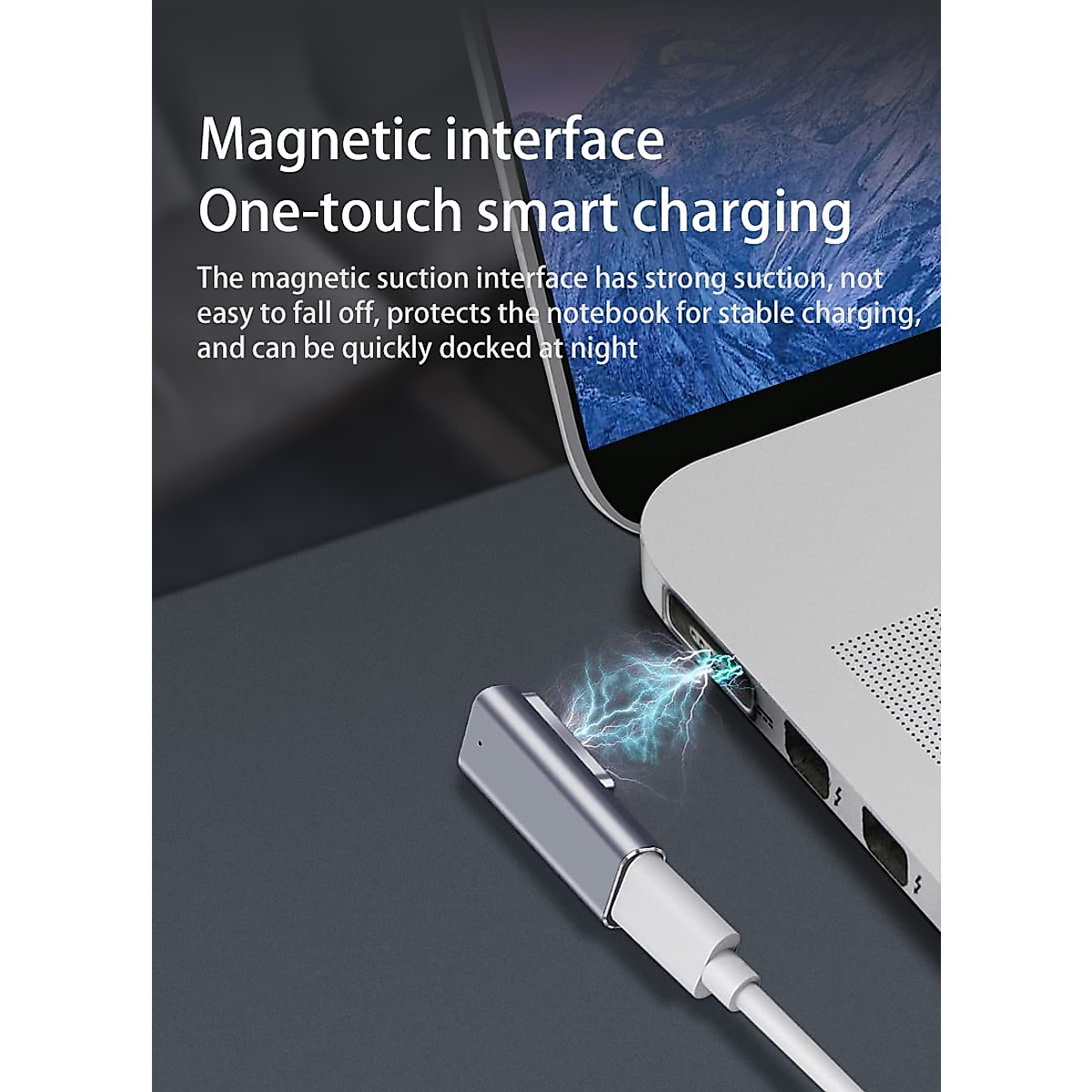 korllo USB Type C to Mag-Safe 2 Male to Female Adapter, Compatible with MacBook Air & Pro, Supports 85W/60W/45W Fast Charging