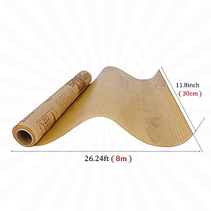 MEGXIT 2Pcs Parchment Paper Roll,Non-Stick,Waterproof,Greaseproof,High Temperature Resistant Baking Paper Roll,Parchment Paper Roll for Baking, Cooking, Grilling, Air Fryer-Brown+White