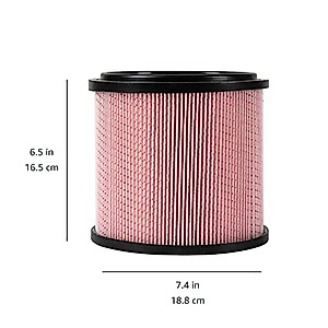 Amazon Basics Fine Dust Cartridge Filter & Retainer, 5 to 20 Gallon, Non-HEPA, Red