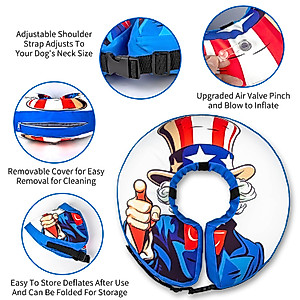 Medium Dog Cone Collar Alternative Soft Inflatable Donut Collar After Surgery Dogs Recovery Won't Obstruct Vision Suitable Cones E Collar for Small Medium Large Dogs and Cats