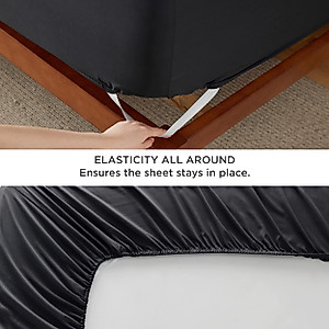 Bedsure Full Size Sheet Set Black Bundle Deep Pocket Full Size Sheet Set Fits Mattresses Up to 24" Thick