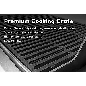 Uniflasy 7637 17.5 Inch Cast Iron Grill Replacement Part for Weber Spirit & Spirit II 200 Series Spirit E210 E220 S210 S220 Cooking Grill Grates Reversible Griddle Plate with Front Control Spirit 200