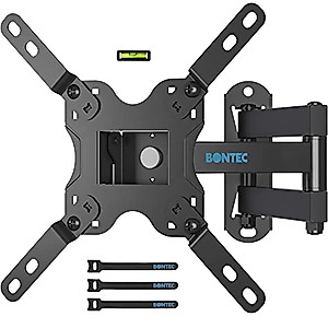 BONTEC Full Motion Articulating Arm TV Wall Mount for 13-43 Inch LED LCD OLED TVs, Tilt, Swivel & 360°Extension Rotation TV Monitor Wall Mount up to 44lbs, Max VESA 200x200mm, Bubble Level, Cable Ties