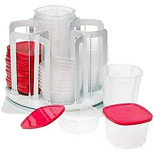 Spin and Store (8 oz, 16 oz and 24 oz, Red Lids)