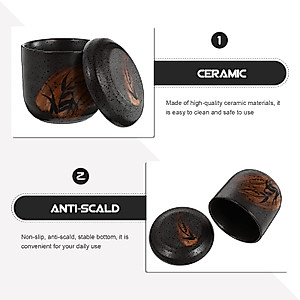 Hemoton 1pc Soup Cup Ceramic Ramekin Japanese Noodle Bowl Ceramic Stew Cup Japanese Soup Bowls with Lid Steam Soup Bowl Baking Pans with Lids Bird's Nest Pot Household Food Bowl Ceramics