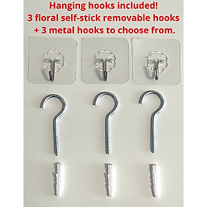 MacrameBay Large Handmade Macrame Stuffed Animal Toy Net Hammock Boho Girl Nursery Playroom Bedroom Kids Room Storage Organizer Decor with Hooks