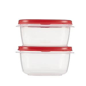 Rubbermaid Easy Find Lids Food Storage and Organization Containers, Set of 2 (4 Pieces Total), Racer Red