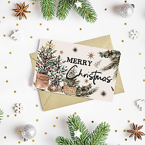 Artoid Mode 36 Pack Merry Christmas Thank You Cards Gloves Basket Xmas Tree Greeting Cards Gift With Envelope Sticker Blank Note Cards for Birthday Wedding Baby Shower Bridal Shower, 4 x 6 Inch