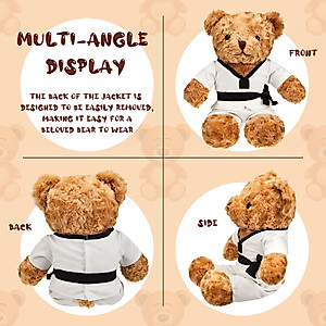 Taekwondo Uniform Outfit Bear Clothes with Belts, Bear Not Included, Fit 12-16 in Bear, Bear Clothes for Taekwondo Bear Uniform Stuffed Animal Clothing for Birthday Valentine Gift