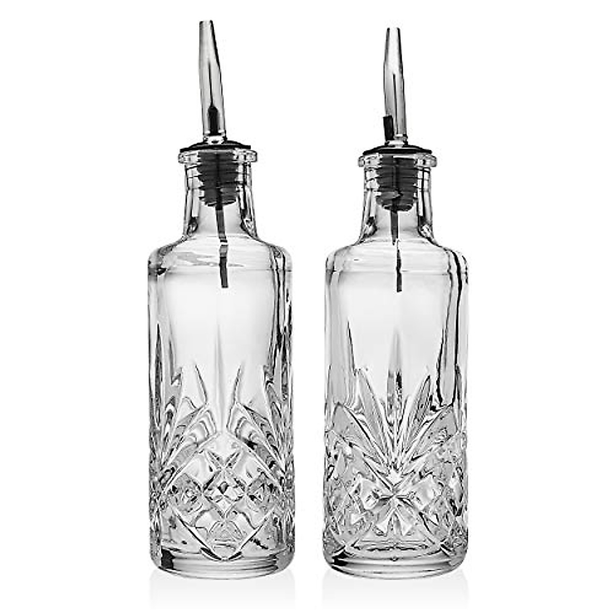 Godinger Oil and Vinegar Dispenser Cruet Set, Condiment Pourer Bottle - Dublin Collection